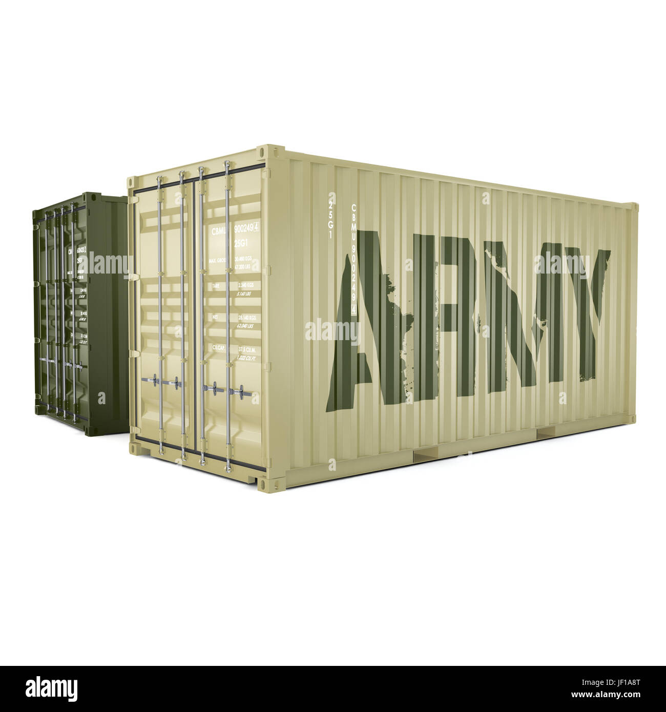3D rendering army containers Stock Photo - Alamy