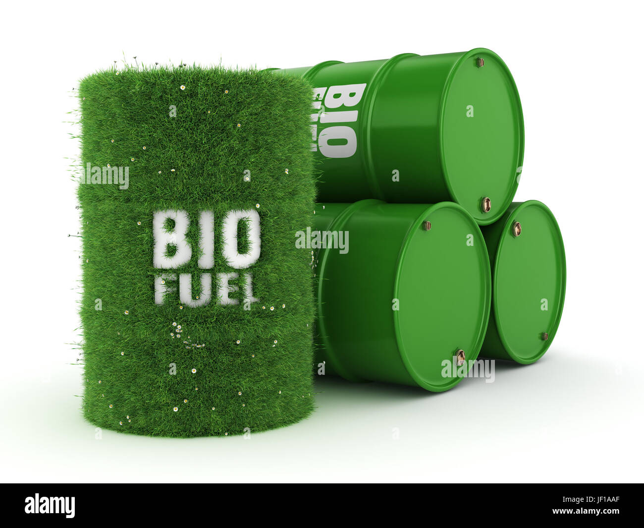 3D rendering barrels of biofuels Stock Photo - Alamy