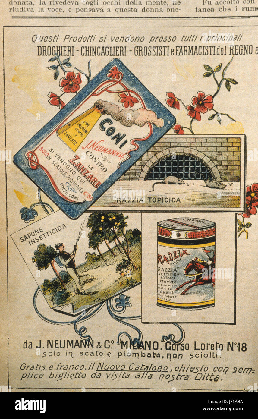 advertising of insecticides, j.neumann & c., milan Stock Photo - Alamy