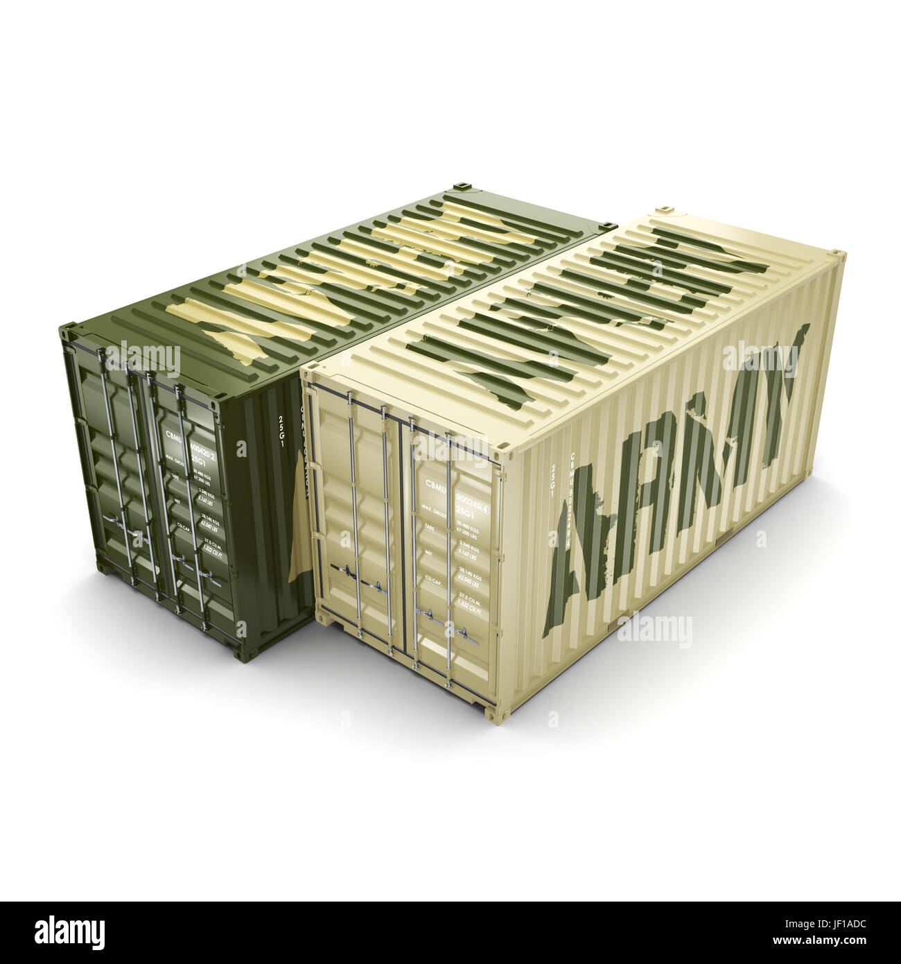 3D rendering army containers Stock Photo - Alamy