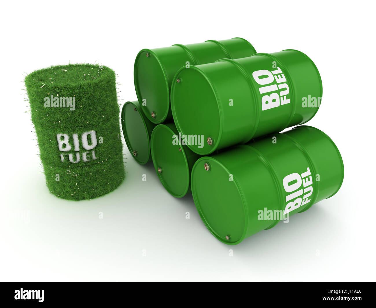 3D rendering barrels of biofuels Stock Photo - Alamy