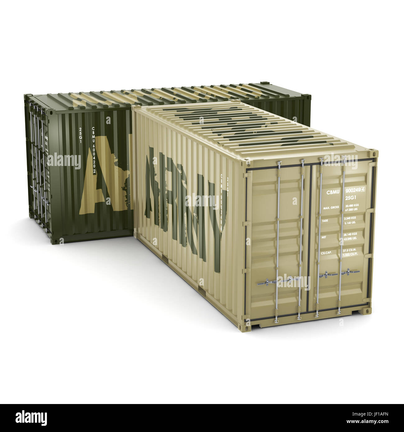 3D rendering army containers Stock Photo - Alamy