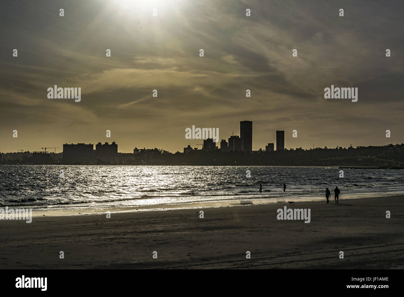 Montevideo Skyline and Beach Stock Photo - Alamy