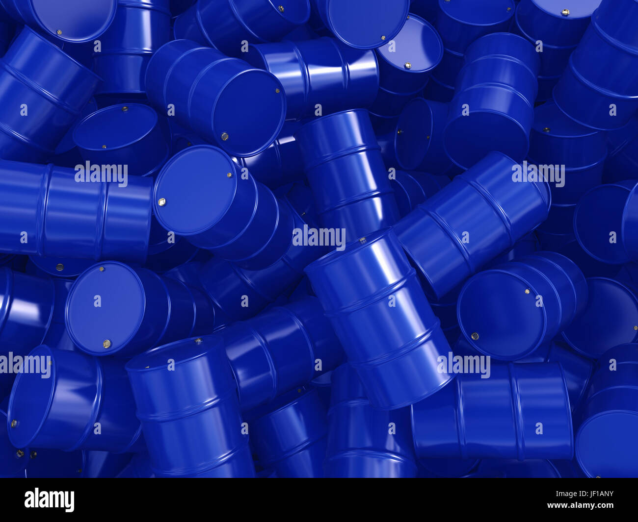 3D rendering blue barrels Stock Photo - Alamy