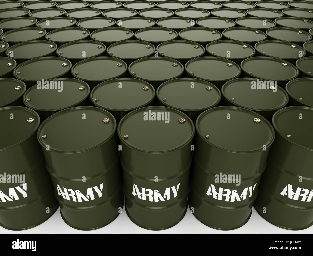 3D rendering army barrels Stock Photo - Alamy