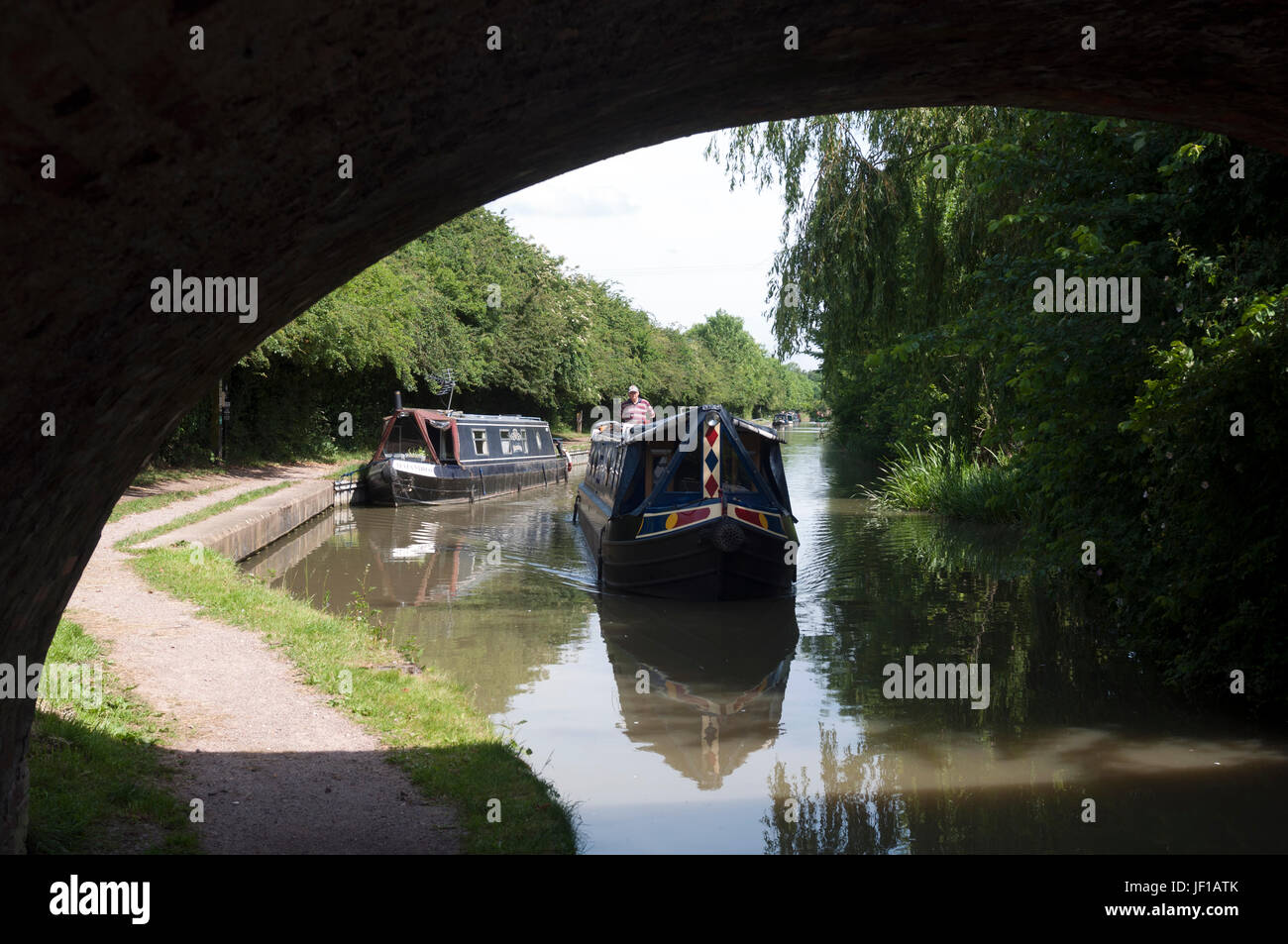 Narrowboat Approaching Bridge High Resolution Stock Photography and ...