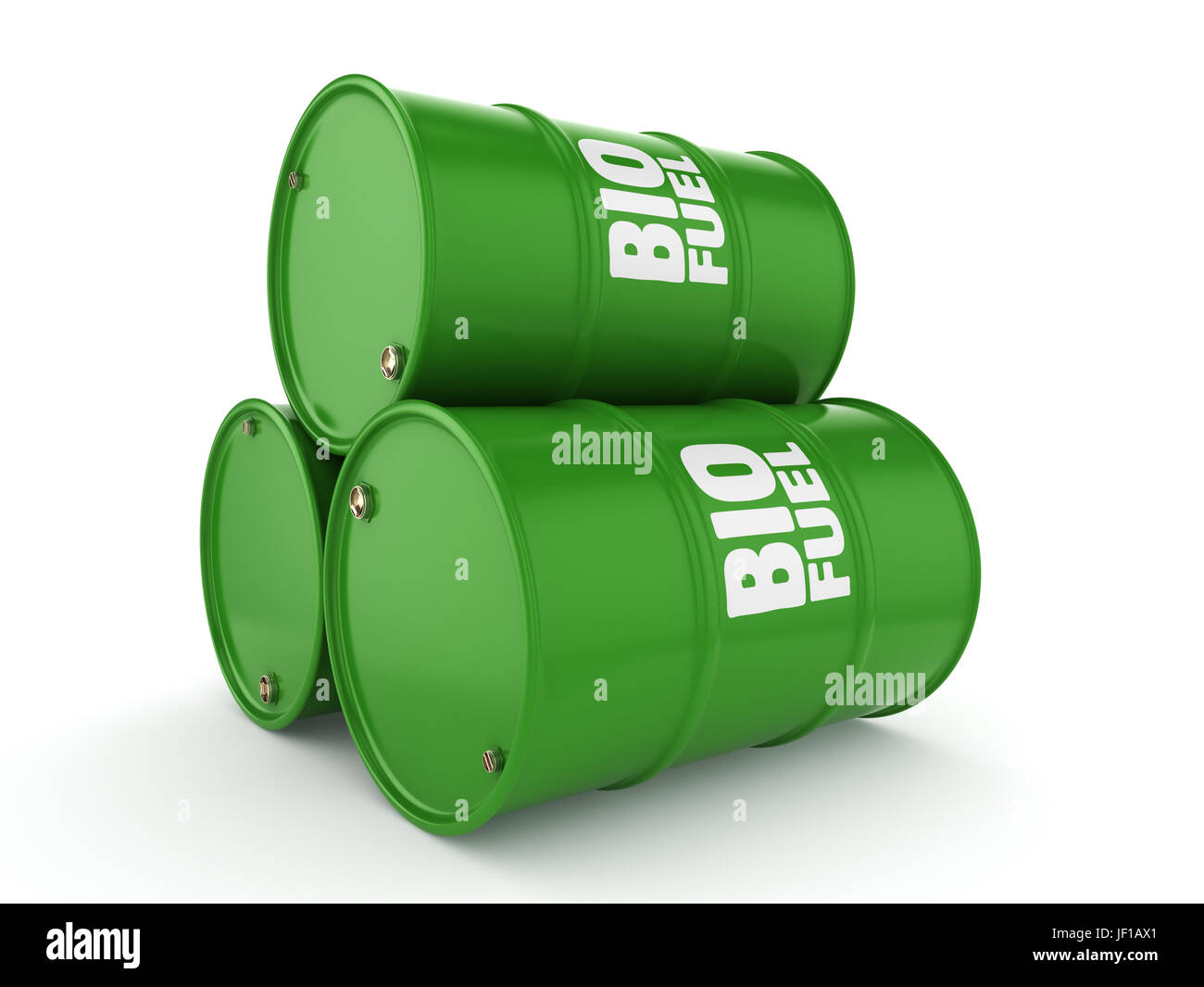 3D rendering barrels of biofuels Stock Photo - Alamy