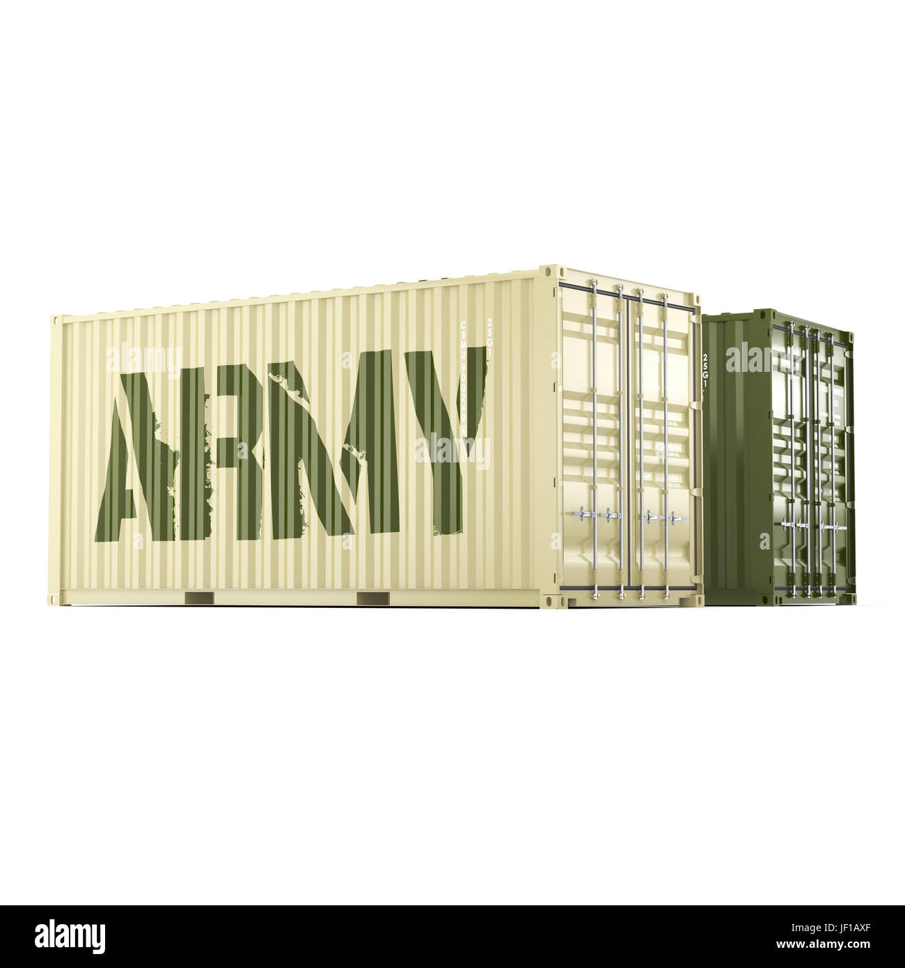 3D rendering army containers Stock Photo - Alamy