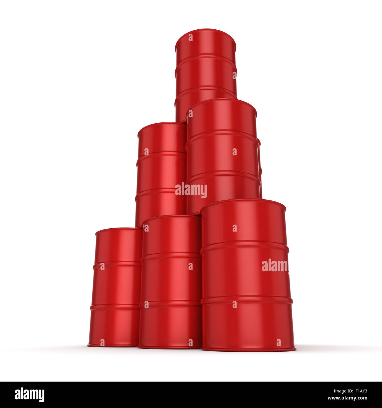 3D rendering red barrels Stock Photo - Alamy