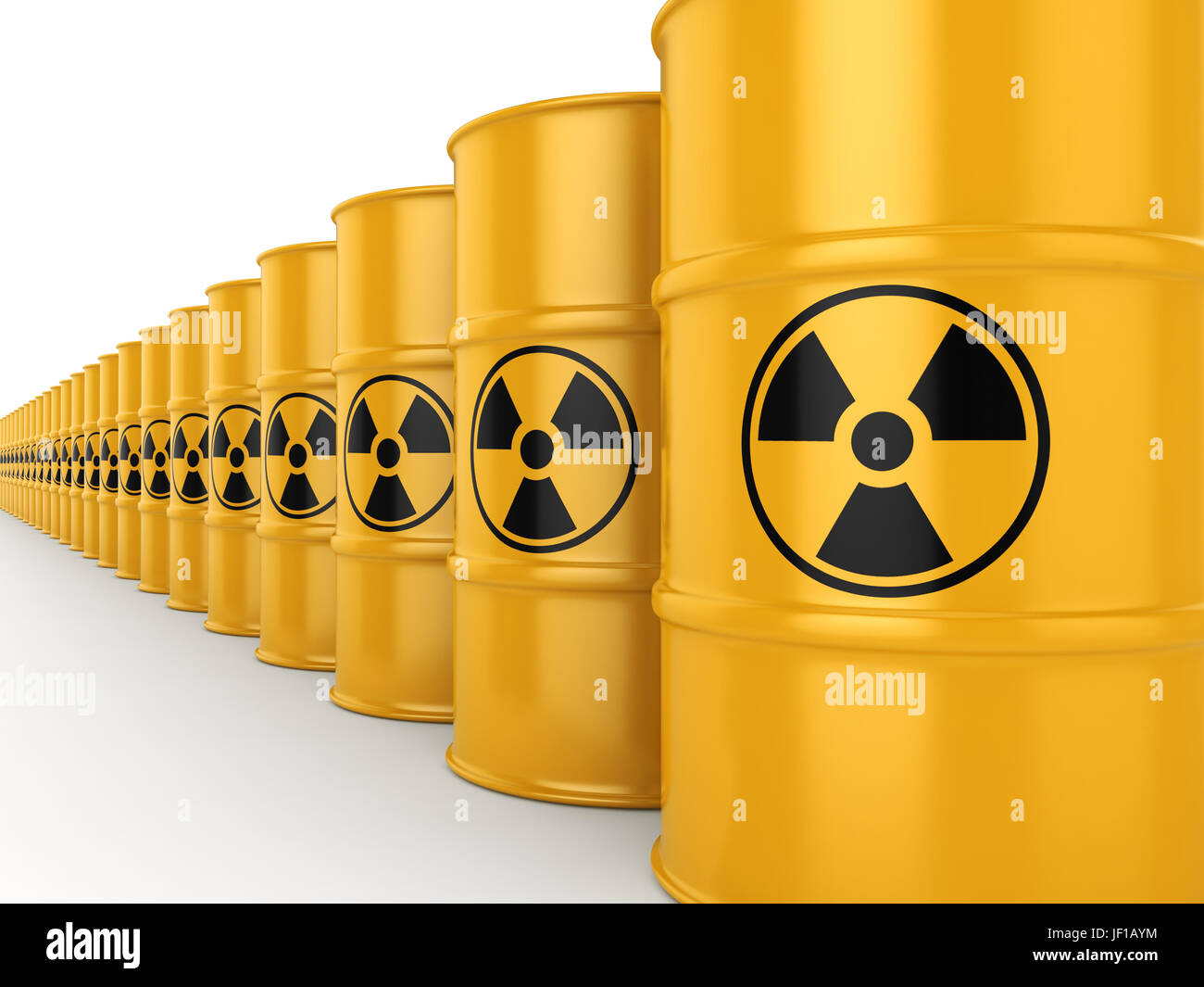3D rendering radioactive barrels Stock Photo - Alamy