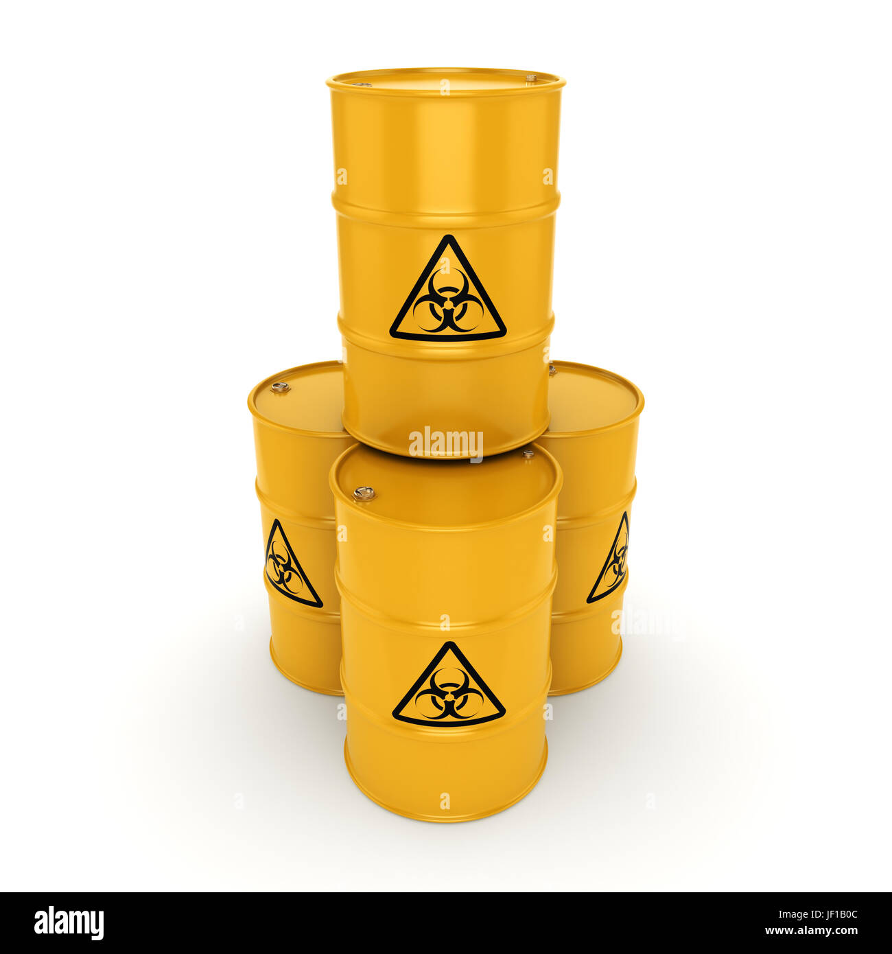 3D rendering biohazard barrels Stock Photo - Alamy