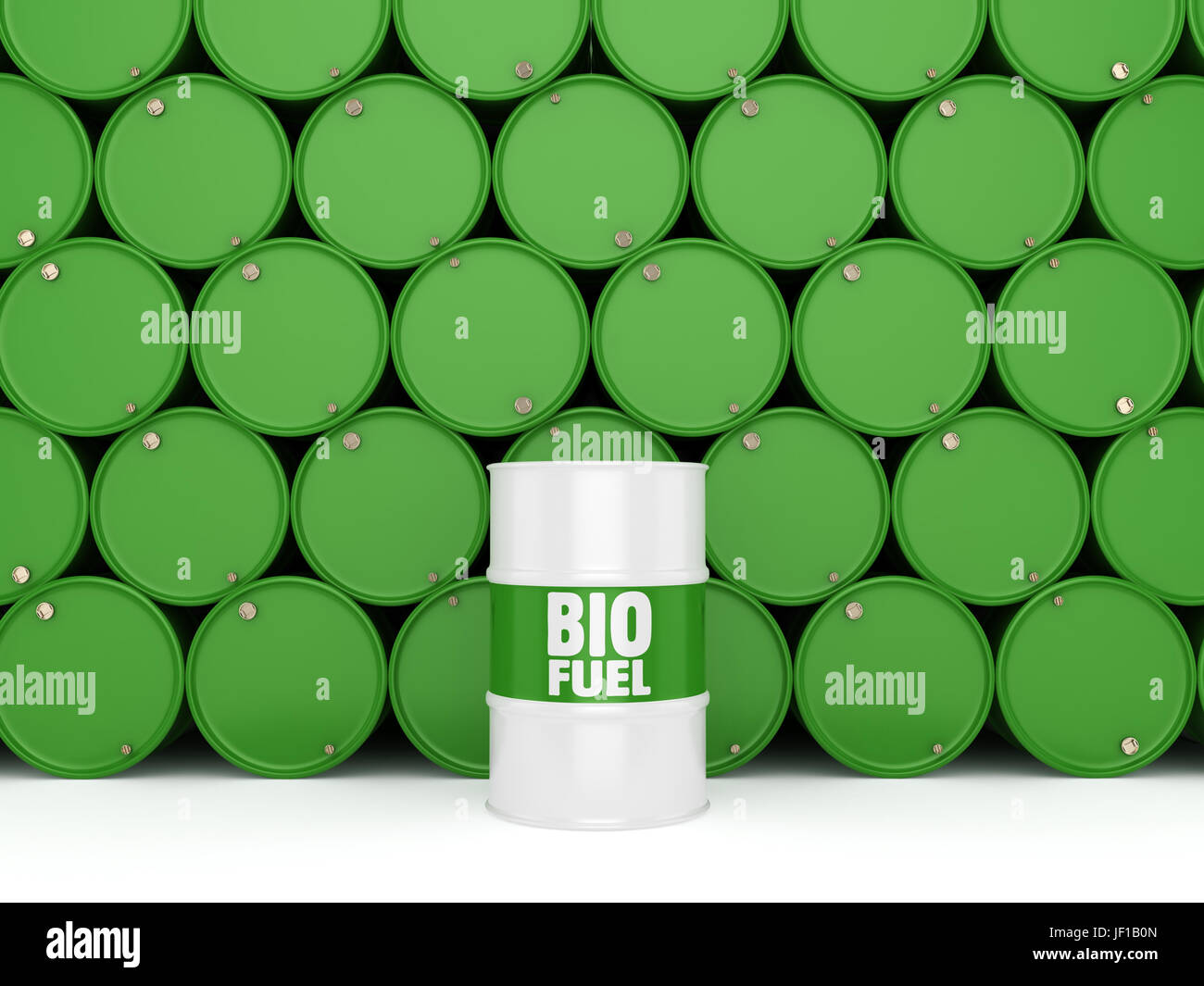 3D rendering barrels of biofuels Stock Photo - Alamy