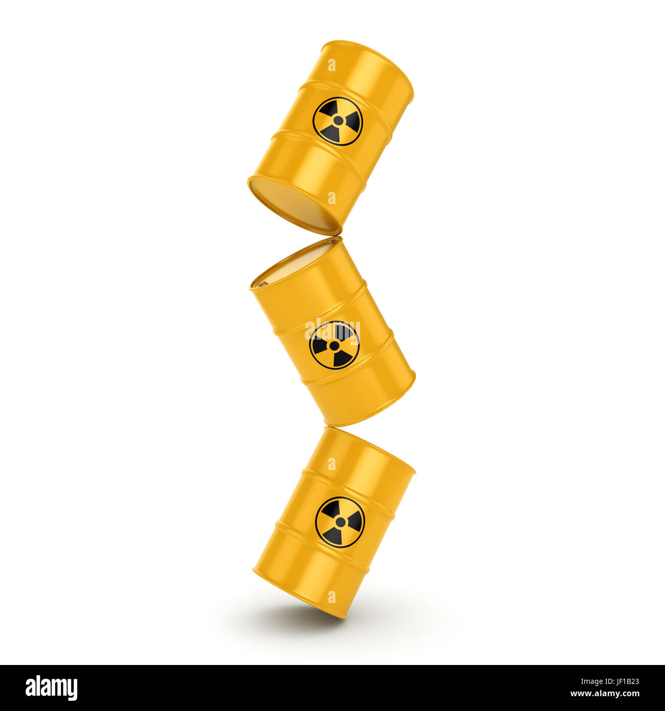 3D rendering radioactive barrels Stock Photo - Alamy