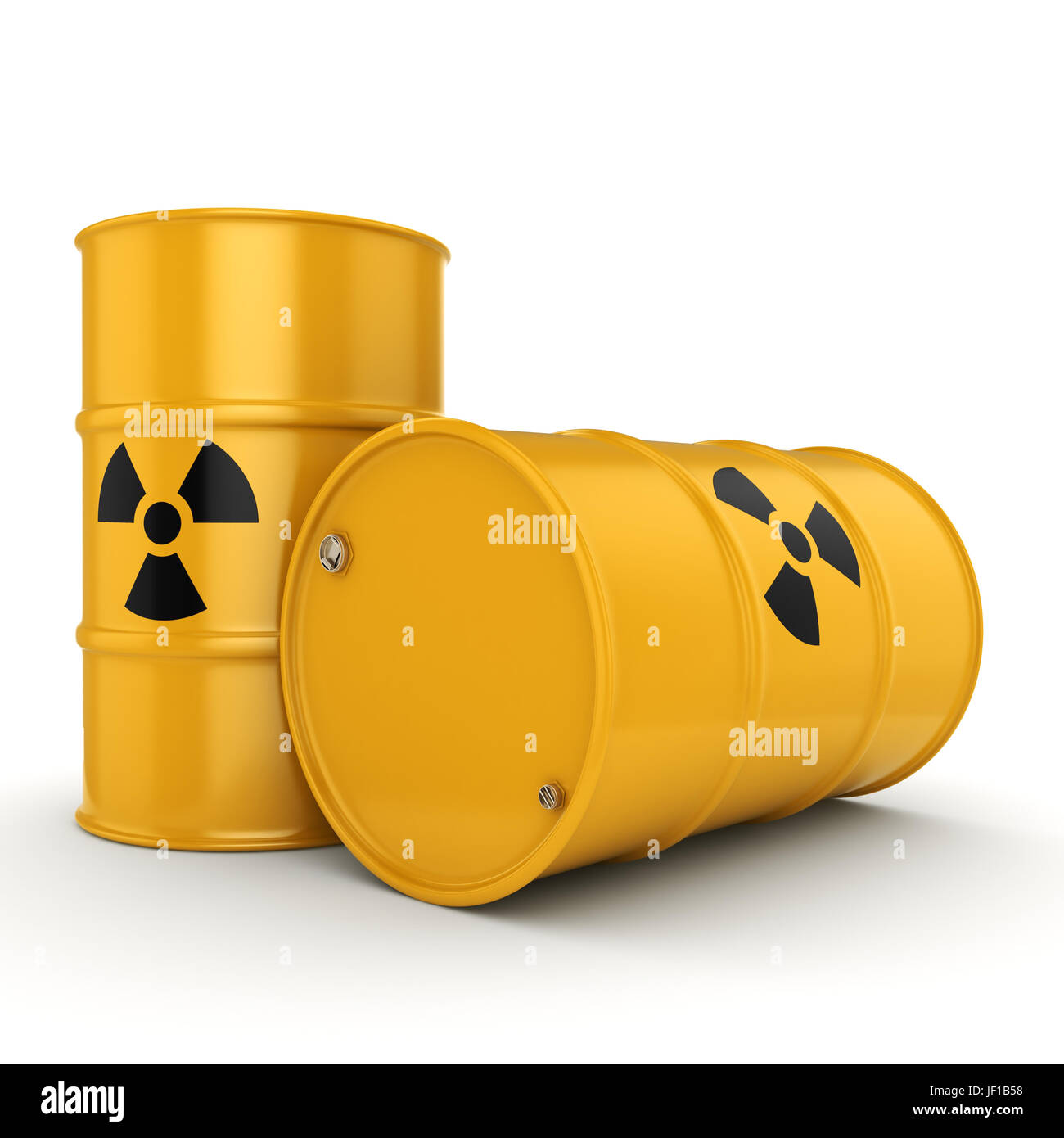 3D rendering radioactive barrels Stock Photo - Alamy