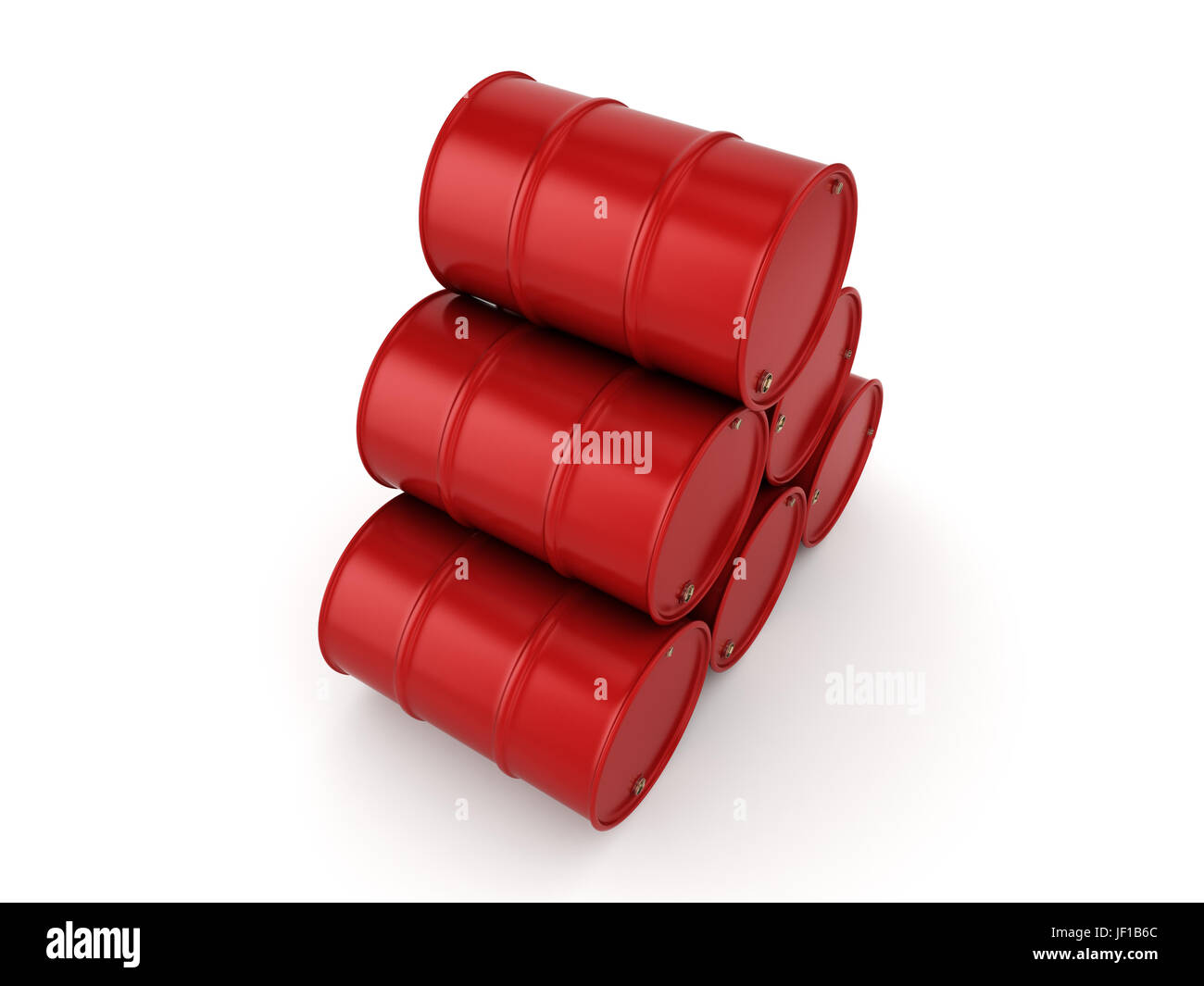 3D rendering red barrels Stock Photo - Alamy