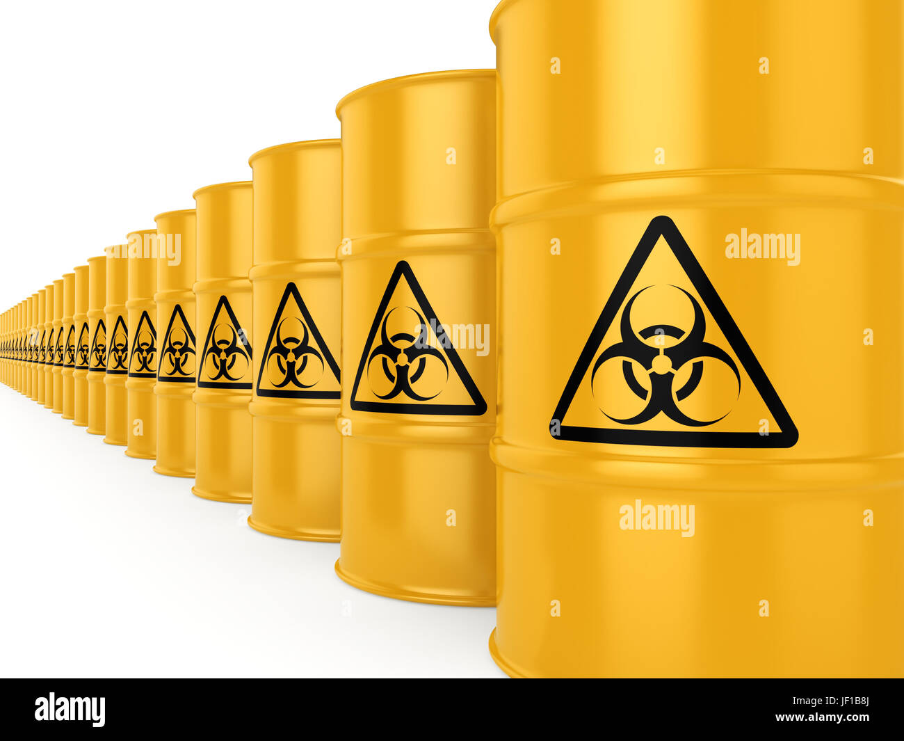 3D rendering biohazard barrels Stock Photo - Alamy