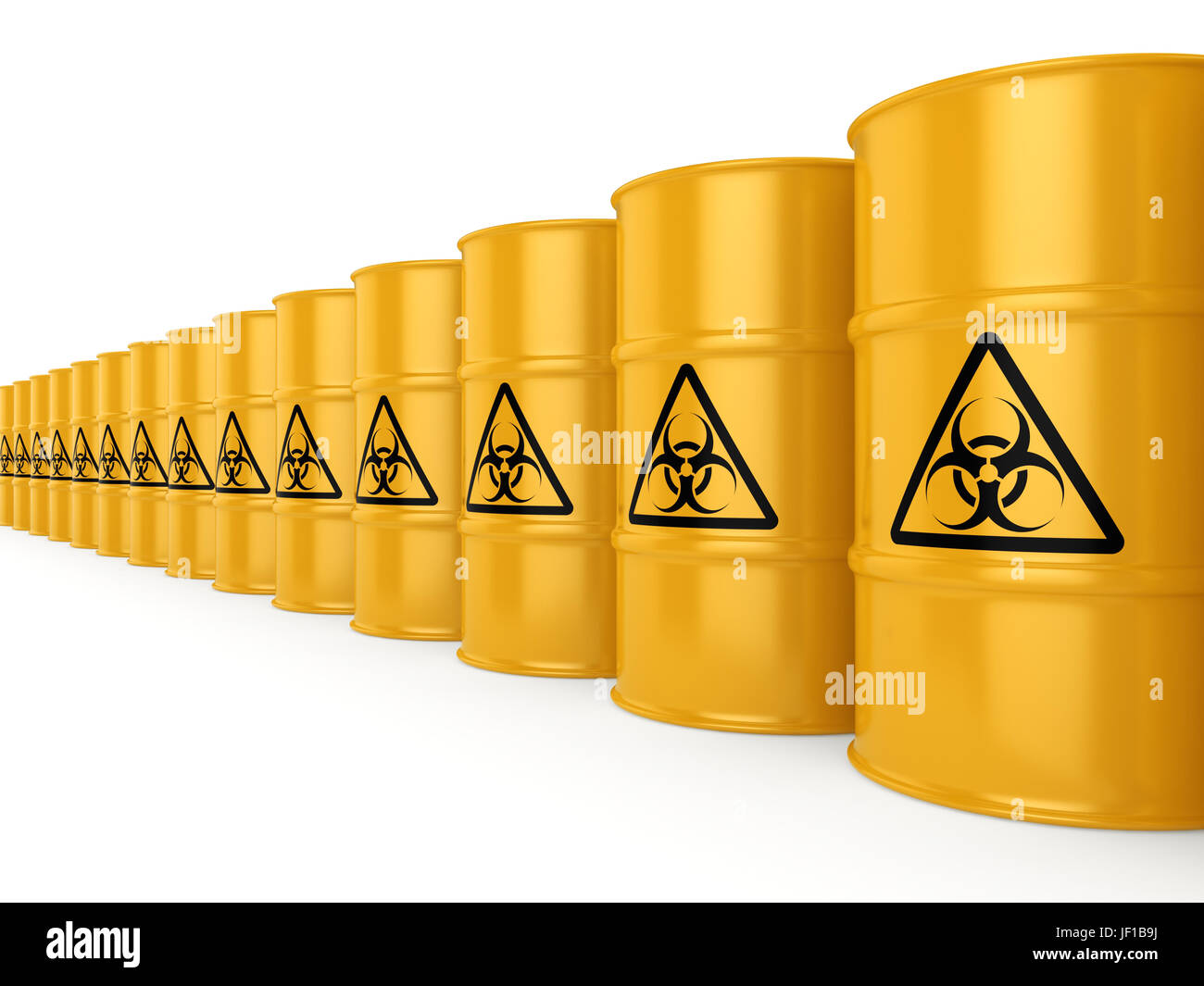 3D rendering biohazard barrels Stock Photo - Alamy