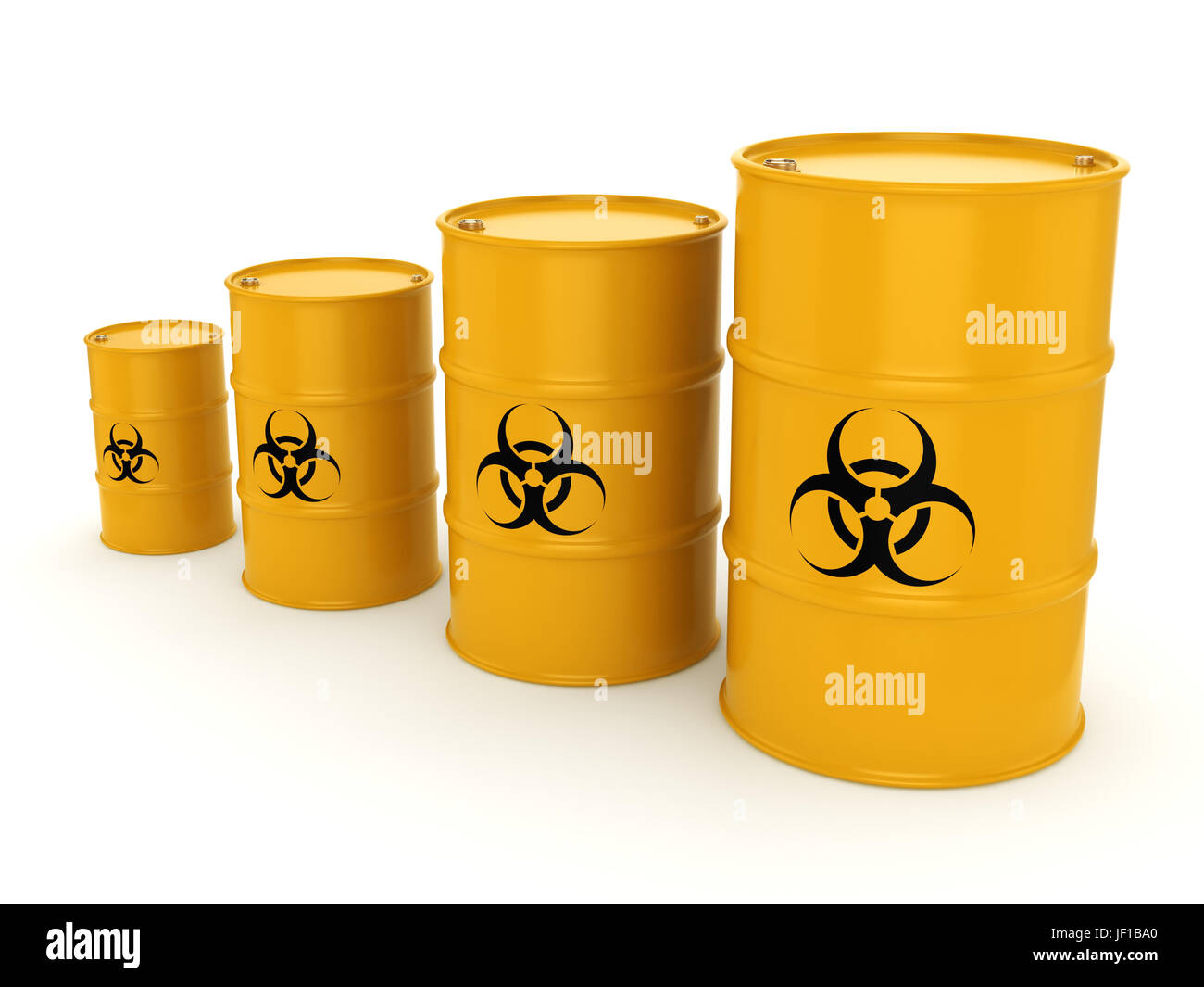 3D rendering biohazard barrels Stock Photo - Alamy