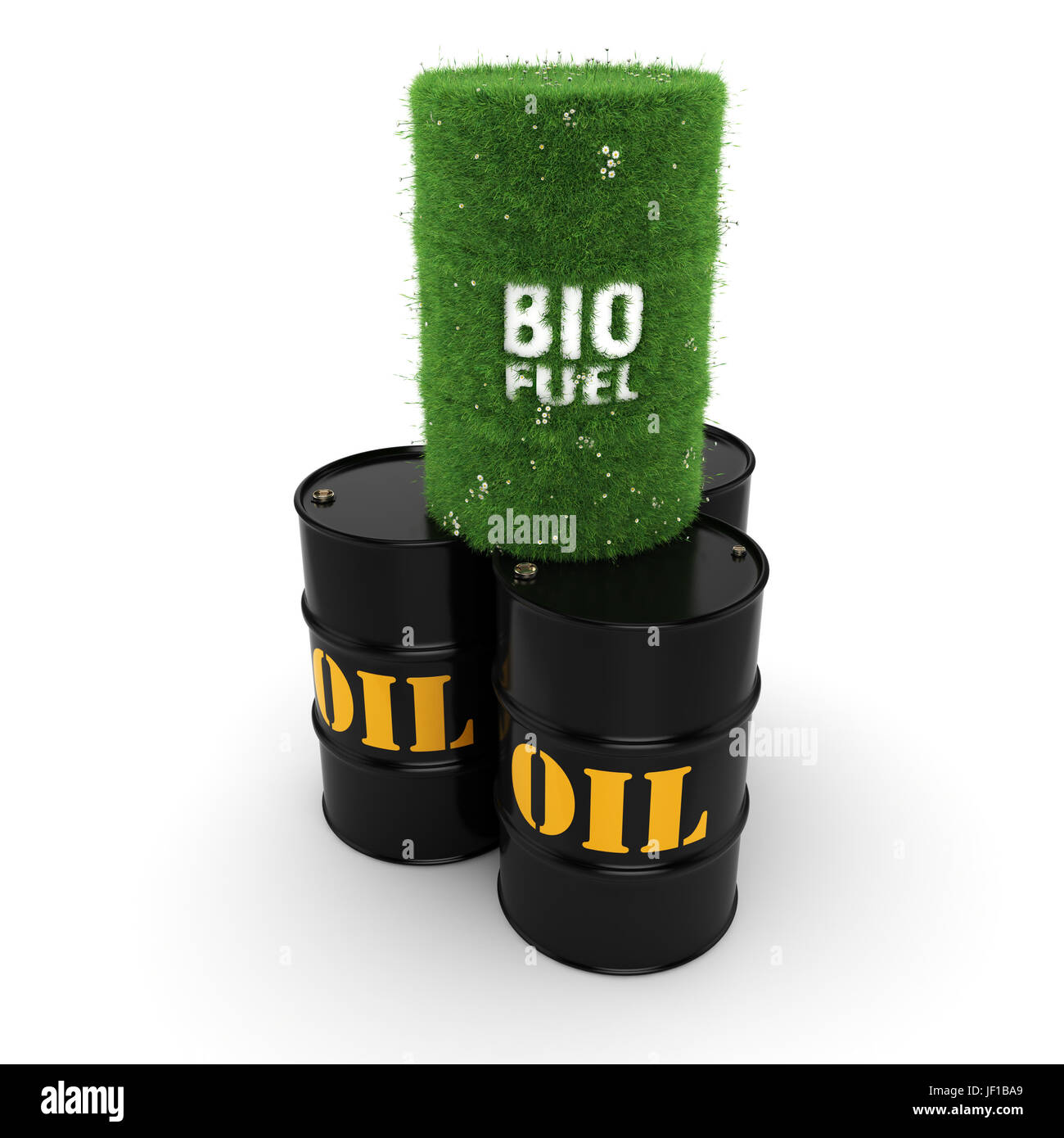 3D rendering barrels of biofuels Stock Photo - Alamy