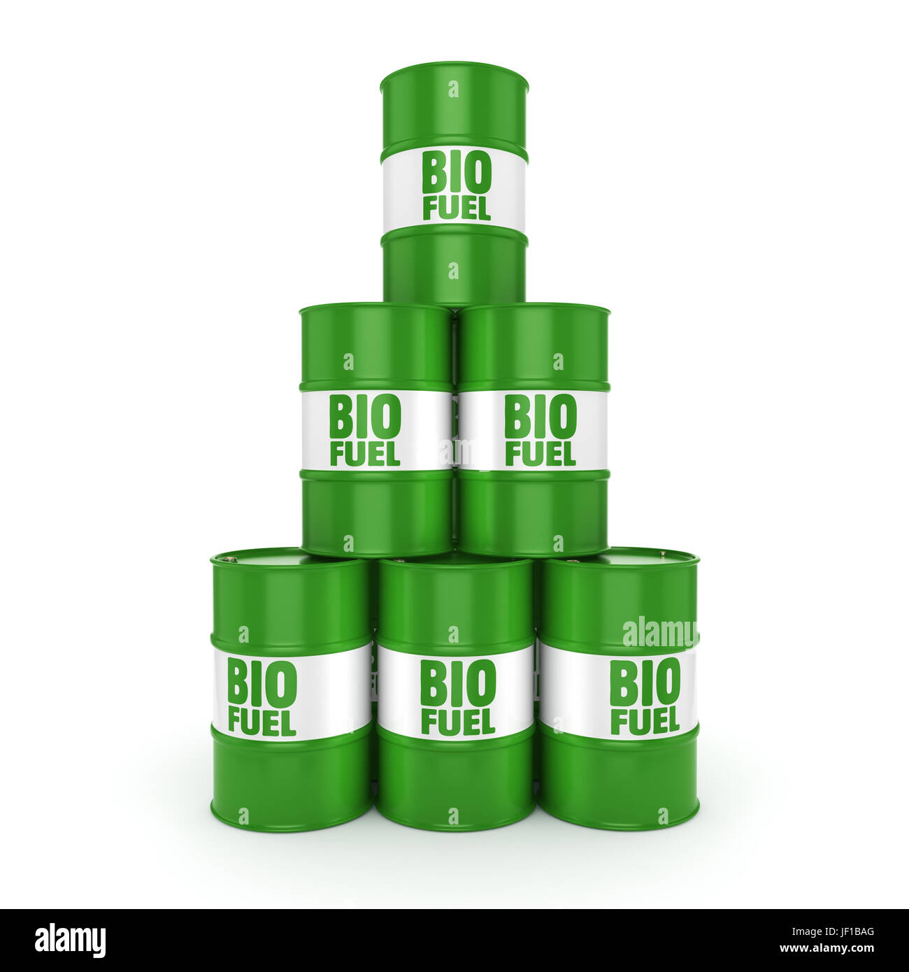 3D rendering barrels of biofuels Stock Photo - Alamy