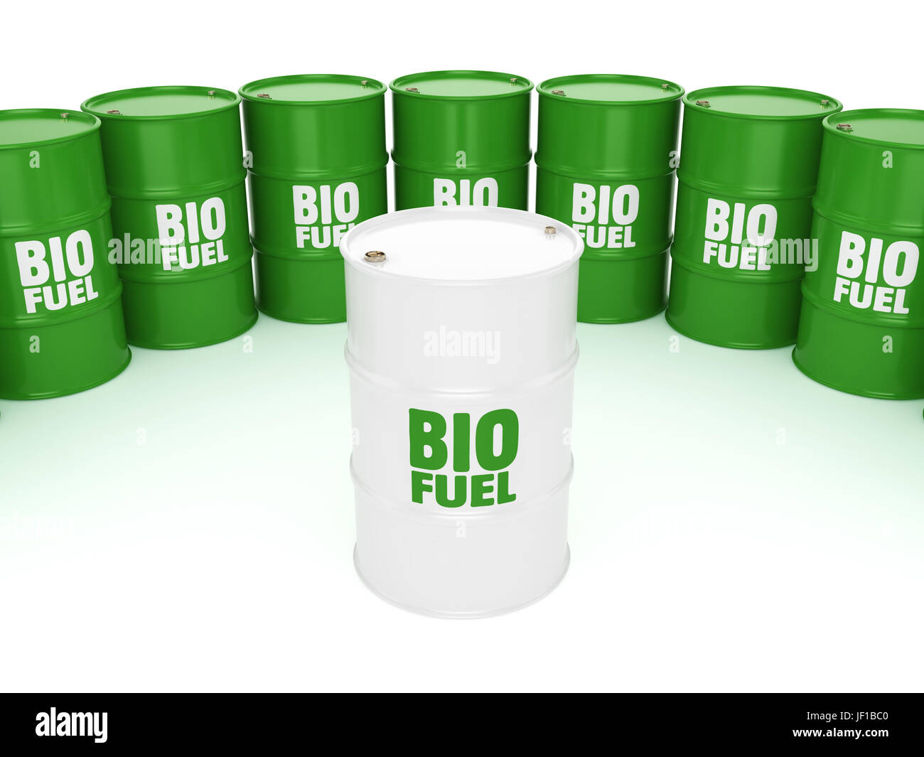 3D rendering barrels of biofuels Stock Photo - Alamy