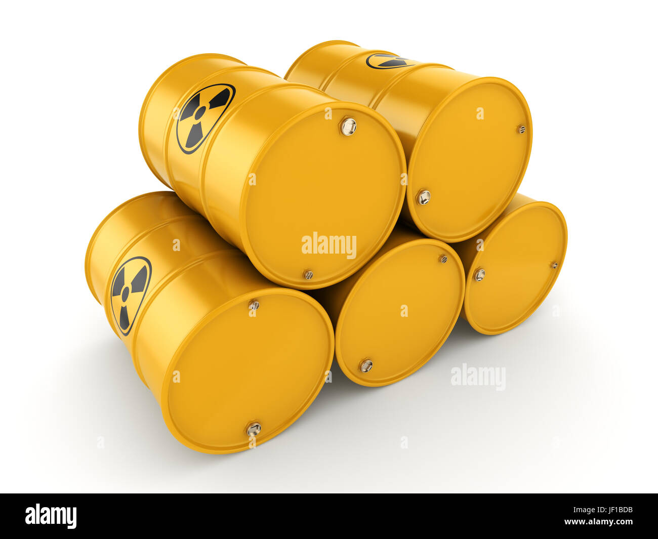 3D rendering radioactive barrels Stock Photo - Alamy