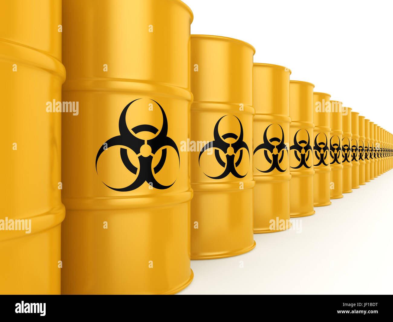 3D rendering biohazard barrels Stock Photo - Alamy