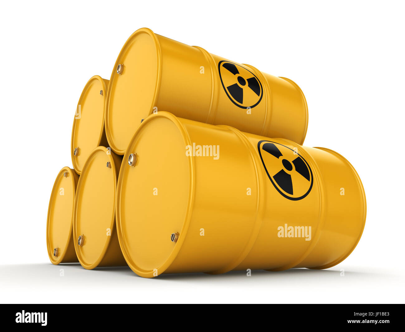 3D rendering radioactive barrels Stock Photo - Alamy