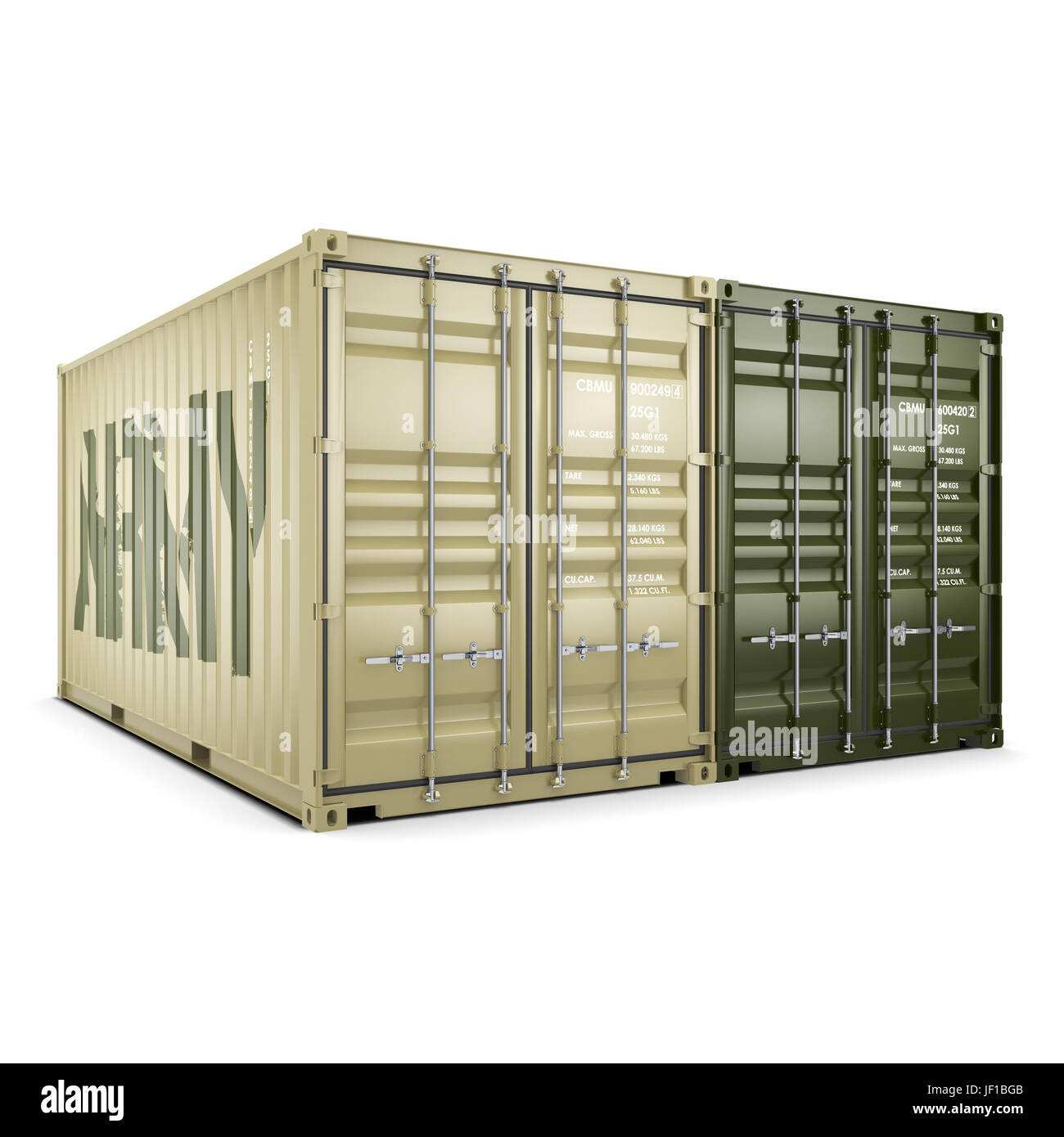 3D rendering army containers Stock Photo - Alamy