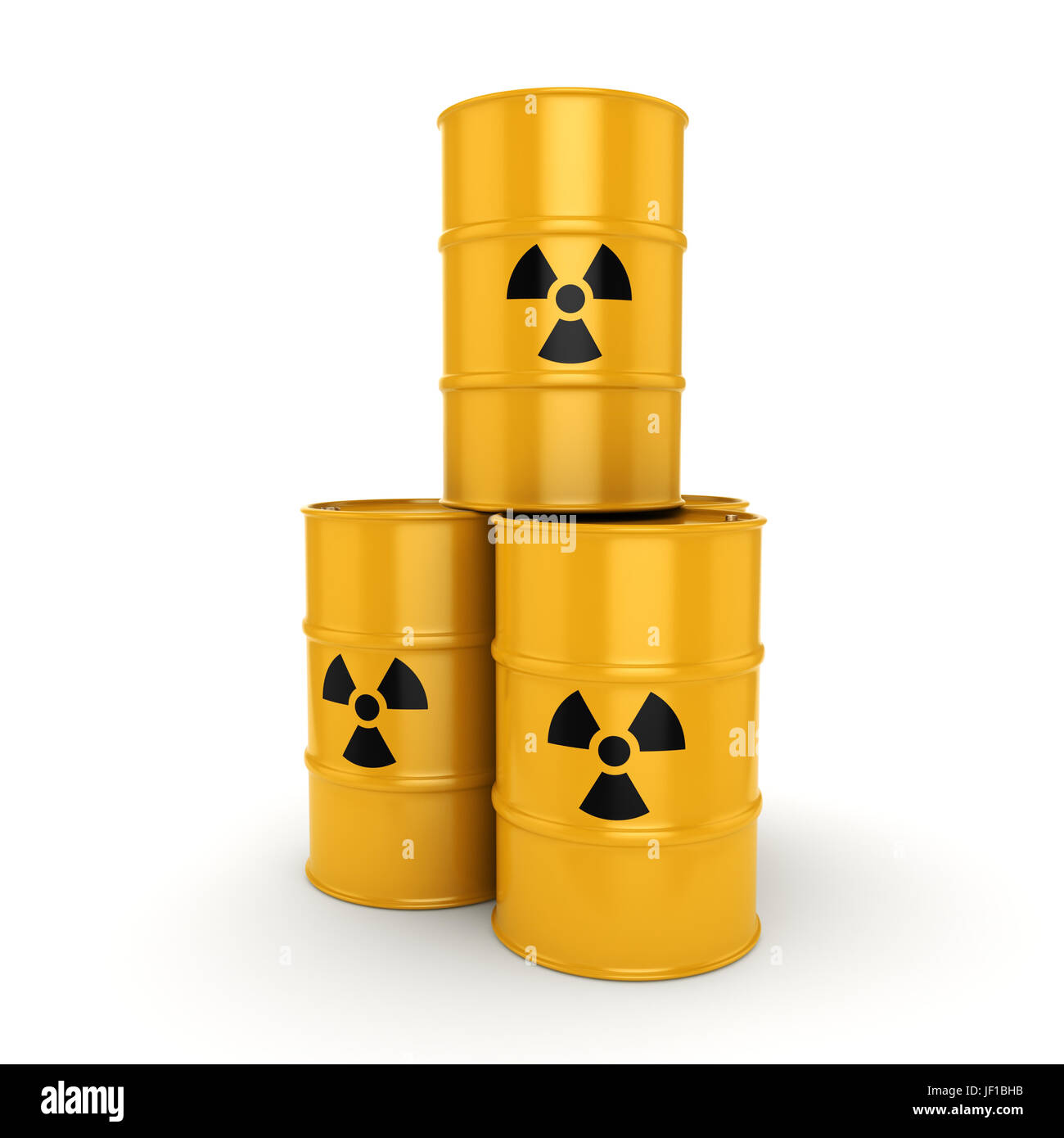 3D rendering radioactive barrels Stock Photo - Alamy