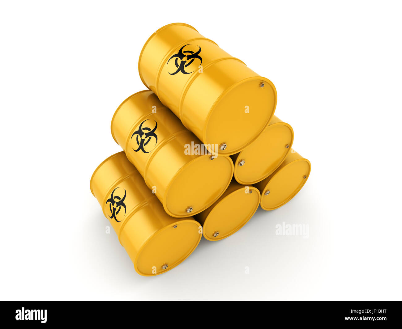 3D rendering biohazard barrels Stock Photo - Alamy