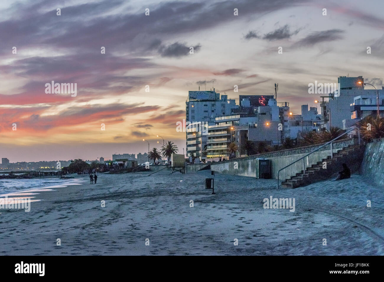 Sunset Scene at Beach Montevideo Uruguay Stock Photo - Alamy