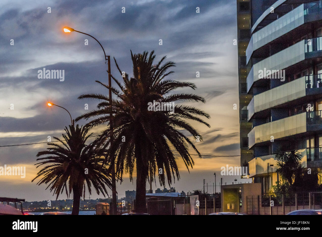 Sunset Scene at Coastline Montevideo Uruguay Stock Photo - Alamy