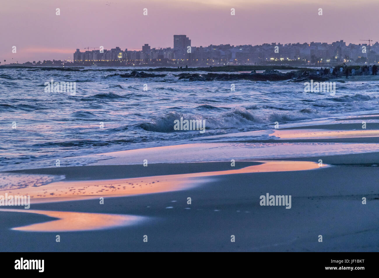 Sunset Scene at Beach Montevideo Uruguay Stock Photo - Alamy