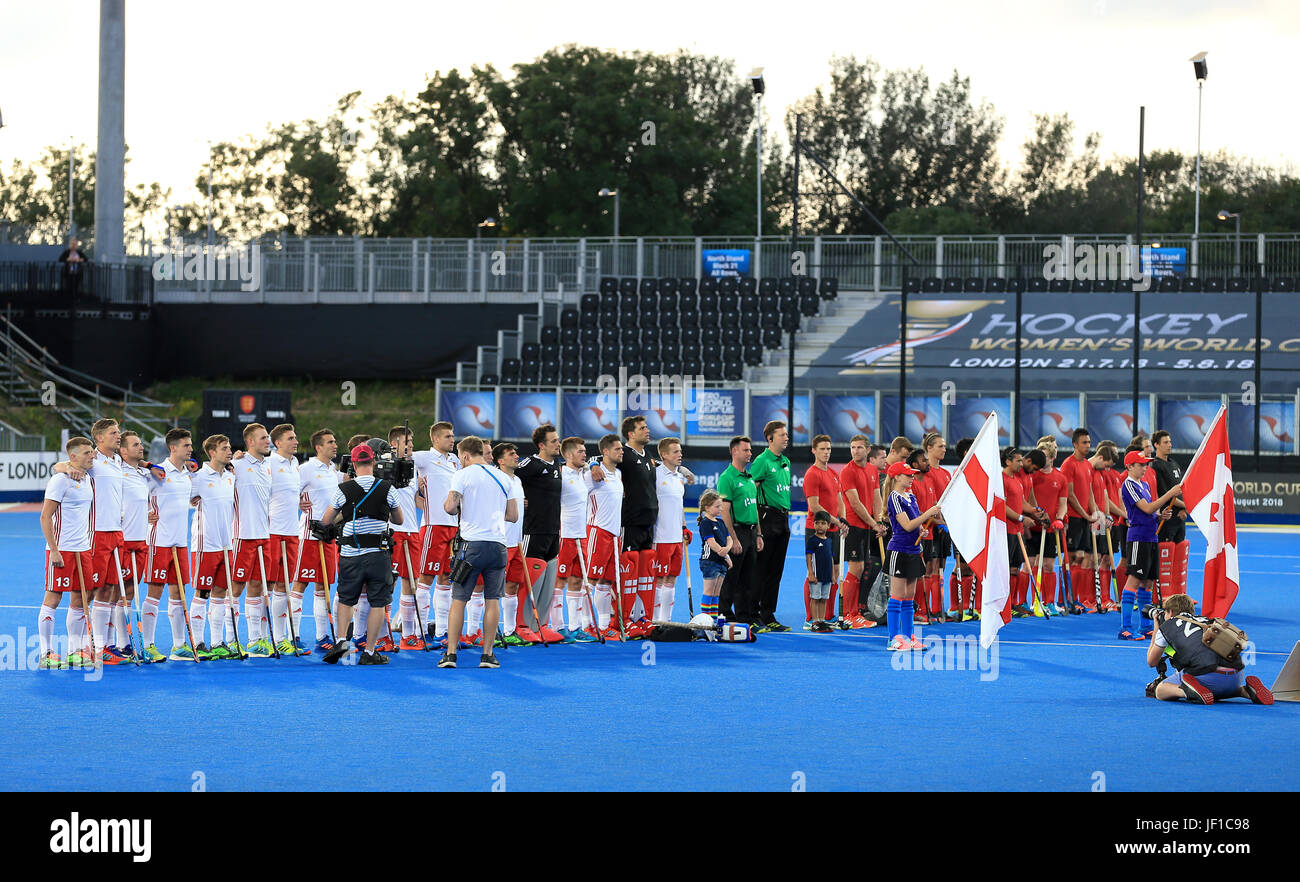 The two team's line-up before the start of the match Stock Photo - Alamy