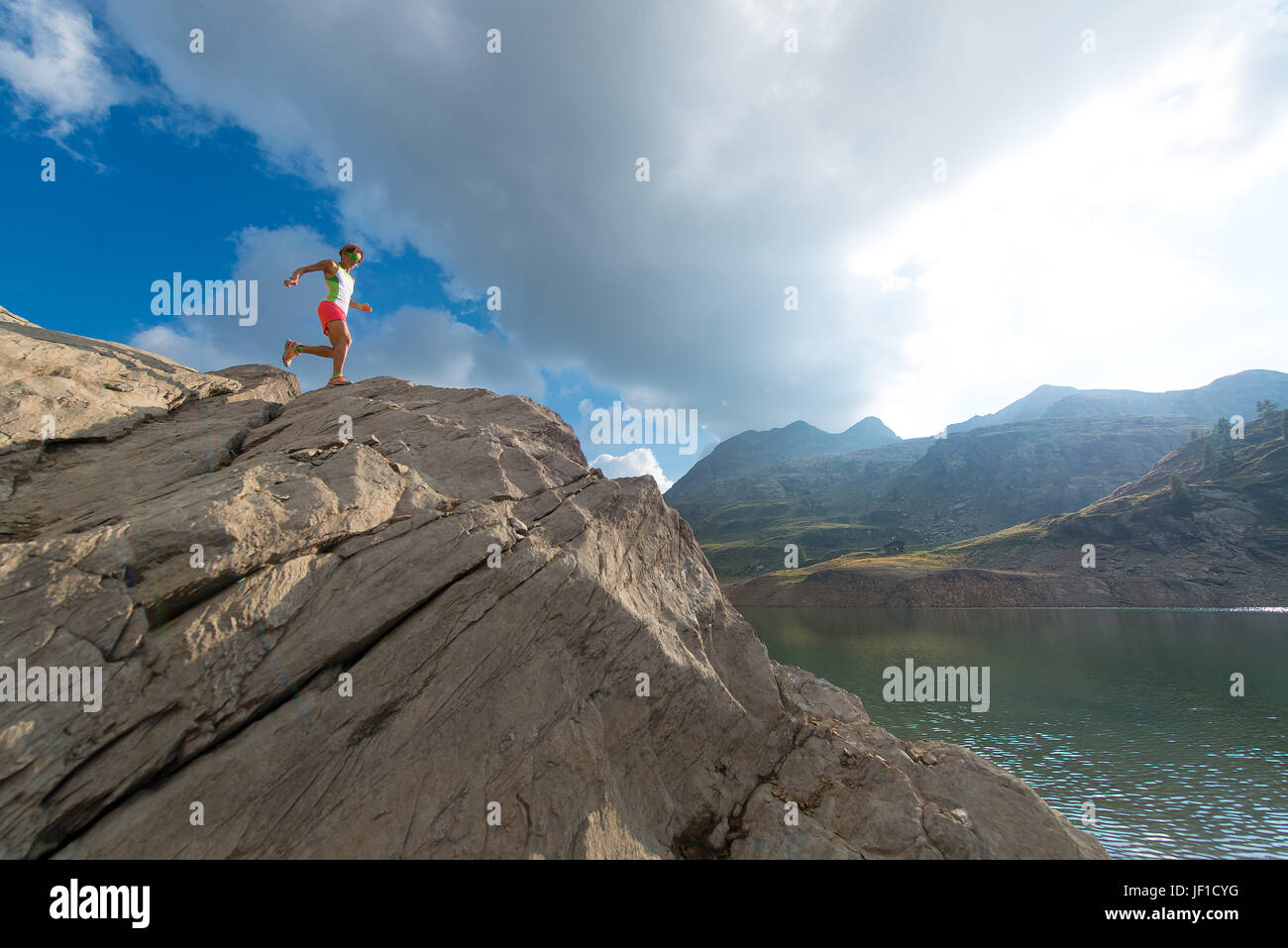 Skyrunner athlete training mountain hi-res stock photography and images ...