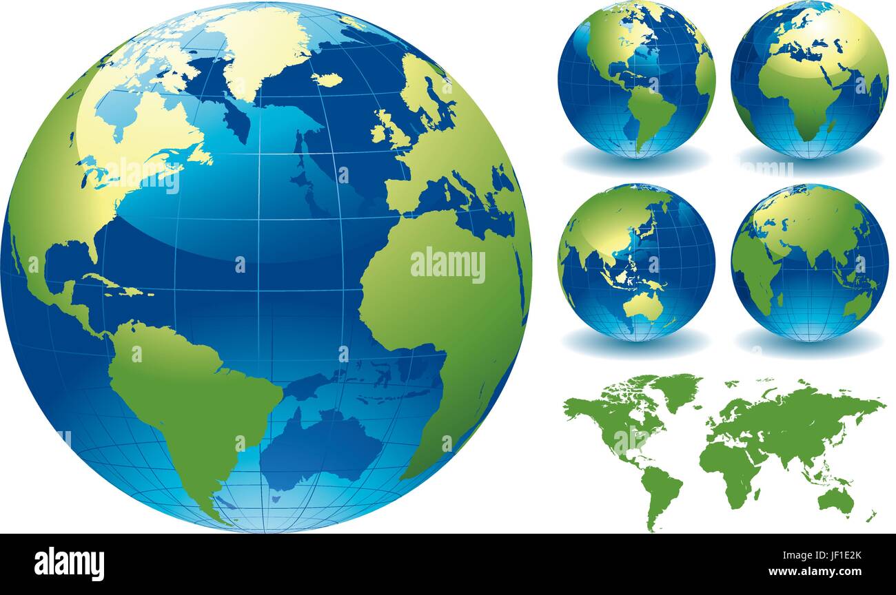 illustration, globe, planet, earth, world, icon, vector, map, atlas ...