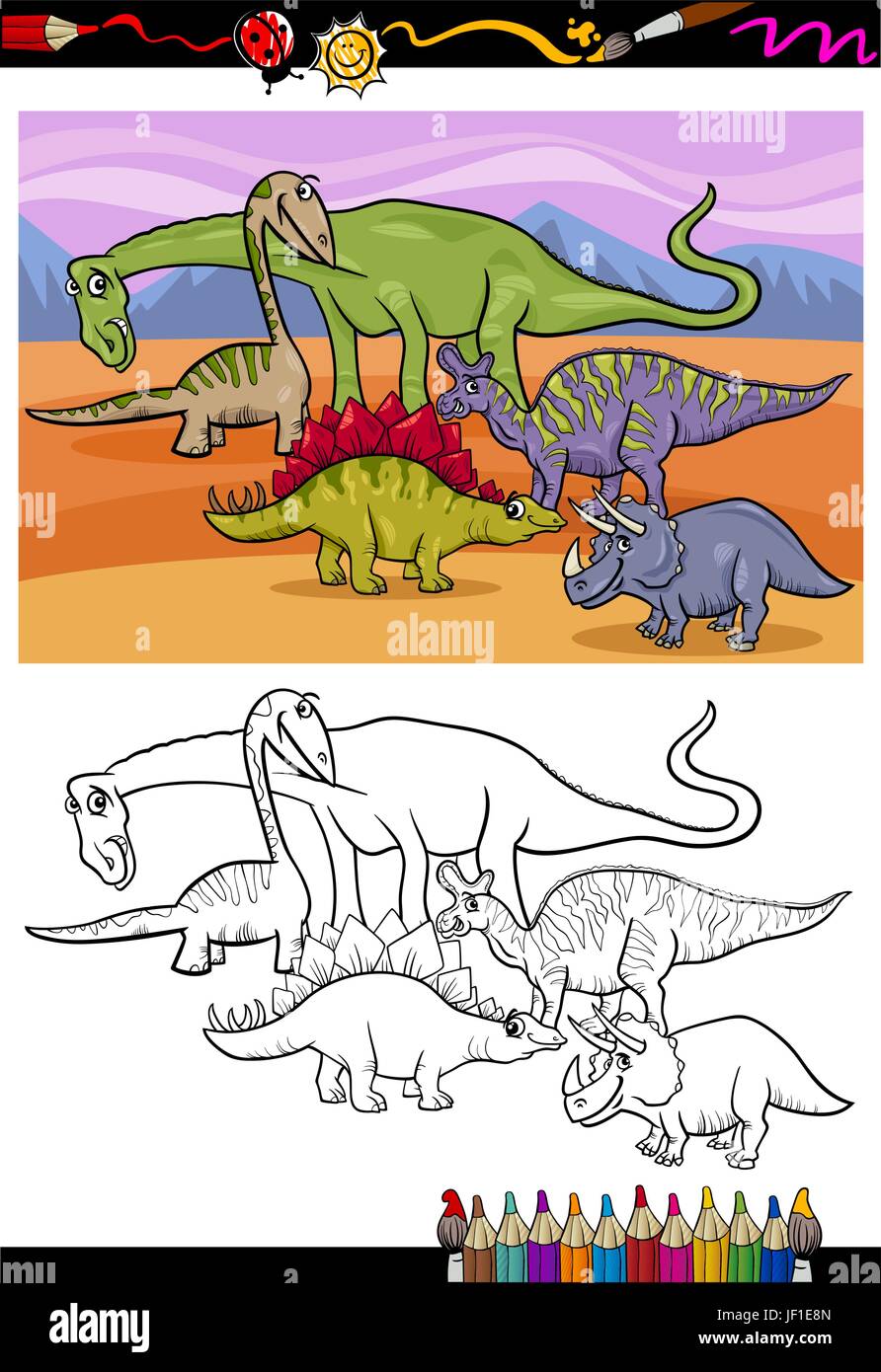 illustration, dinosaur, cartoon, prehistoric, education, big, large ...