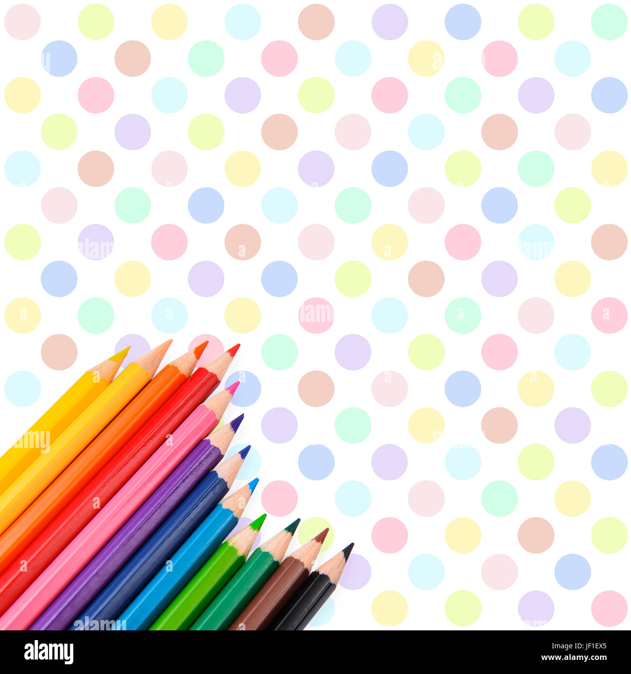 Colorful pencil with dots pattern background Stock Photo - Alamy