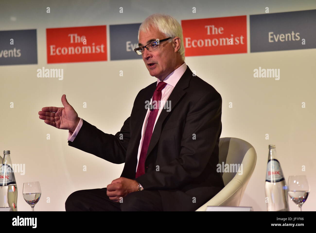 Lord Alistair Darling, former chancellor of the exchequer of UK, during ...