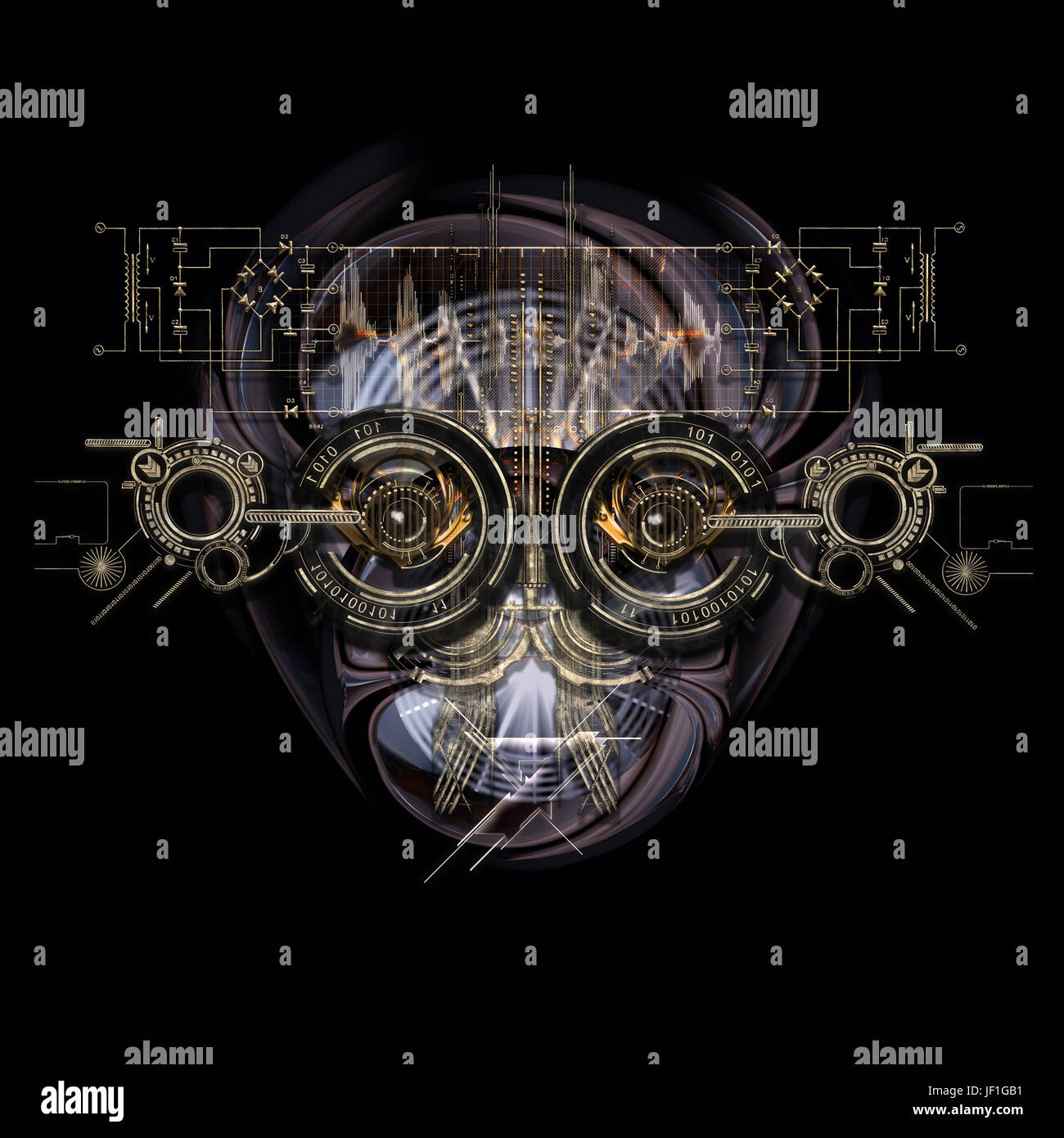 futuristic cyborg face Stock Photo - Alamy