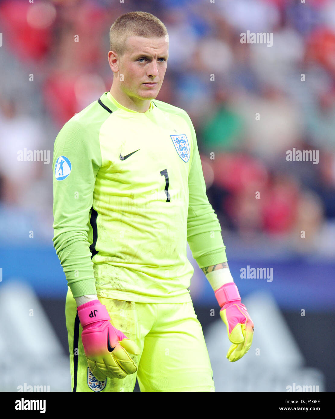 Jordan Pickford during the UEFA European Under-21 match between England ...