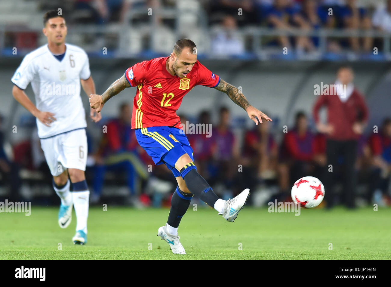 Sandro Ramirez during the UEFA European Under-21 match between Spain ...