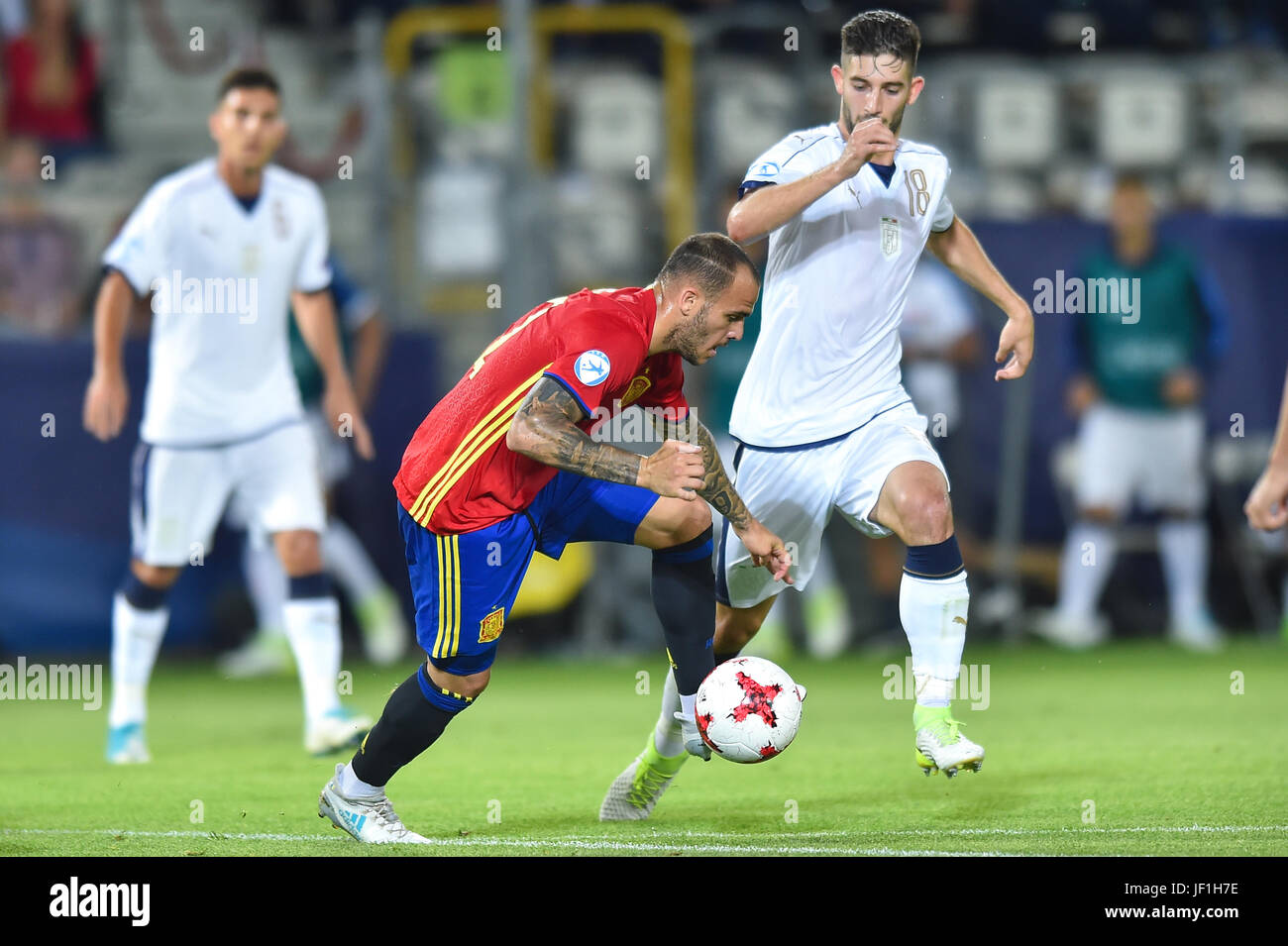 Sandro Ramirez and Roberto Gagliardini during the UEFA European Under ...