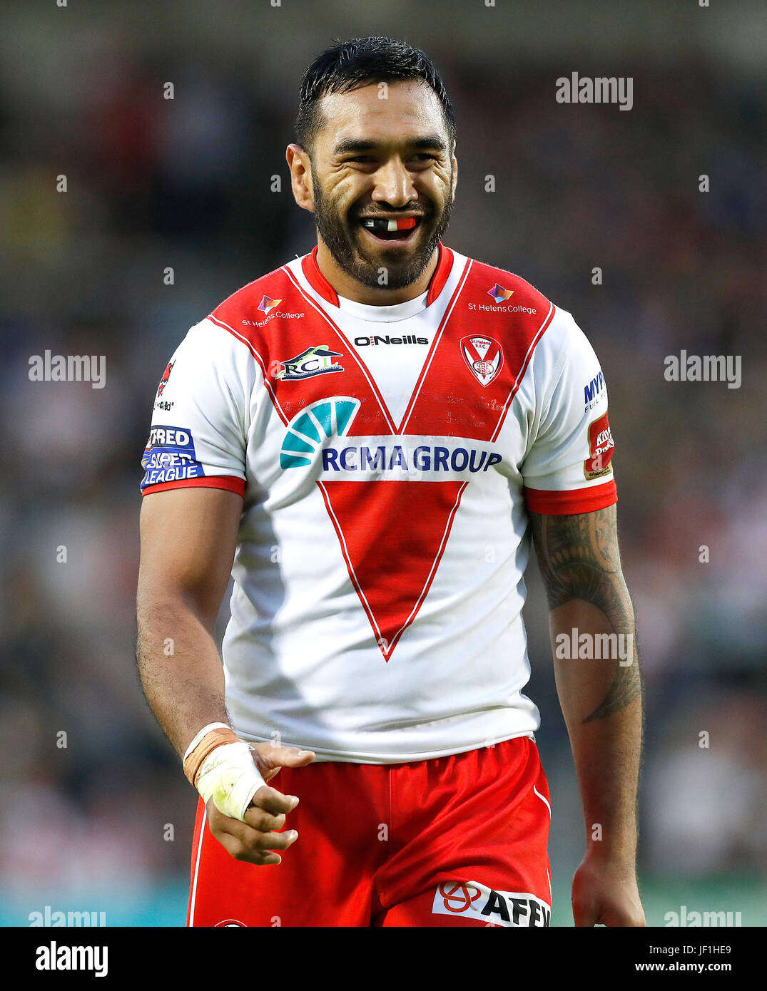 St Helens Zeb Taia, during the Betfred Super League match at the AJ ...