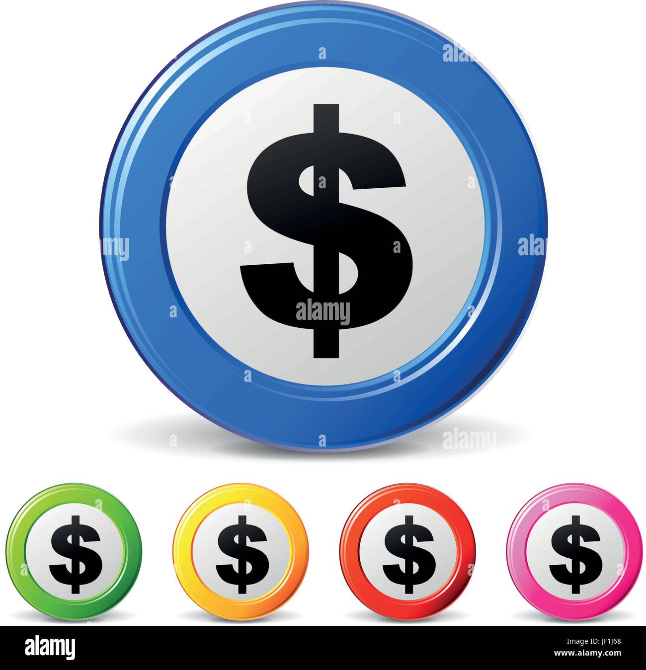dollar, dollars, currency, button, sign, icon, vector, pictogram ...