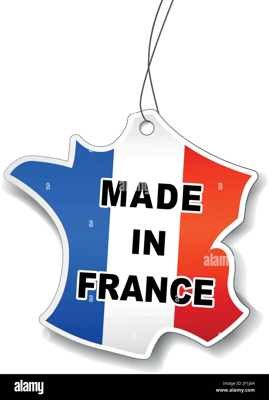 illustration, france, flag, icon, badge, made, vector, sticker ...