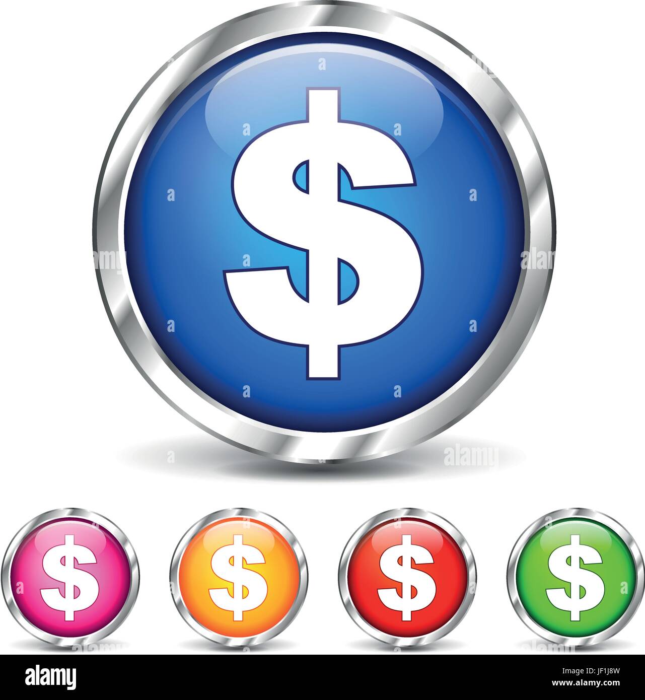 dollar, dollars, isolated, button, sign, icon, vector, pictogram ...