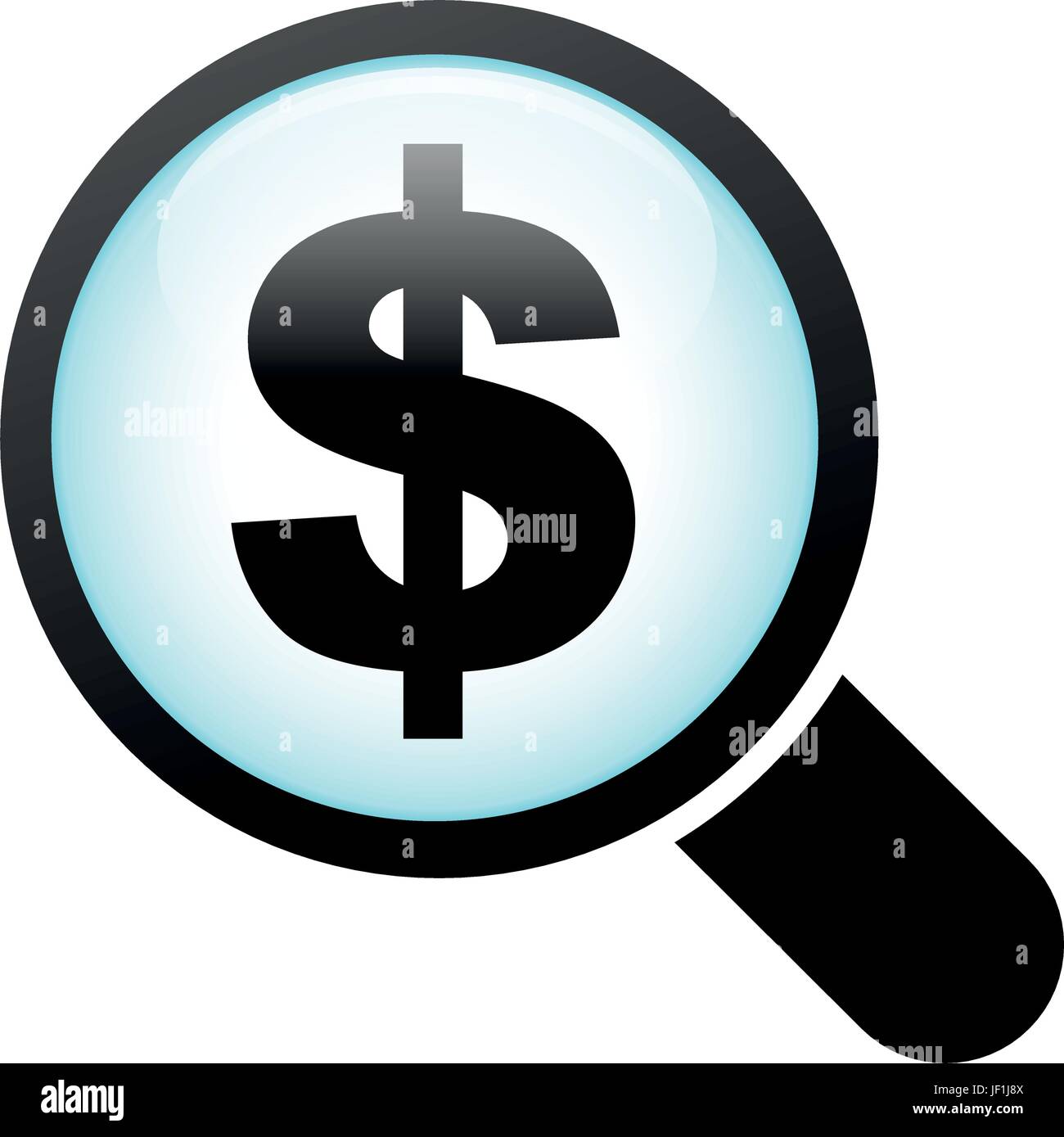 Magnify glass dollar sign Stock Vector Images - Alamy