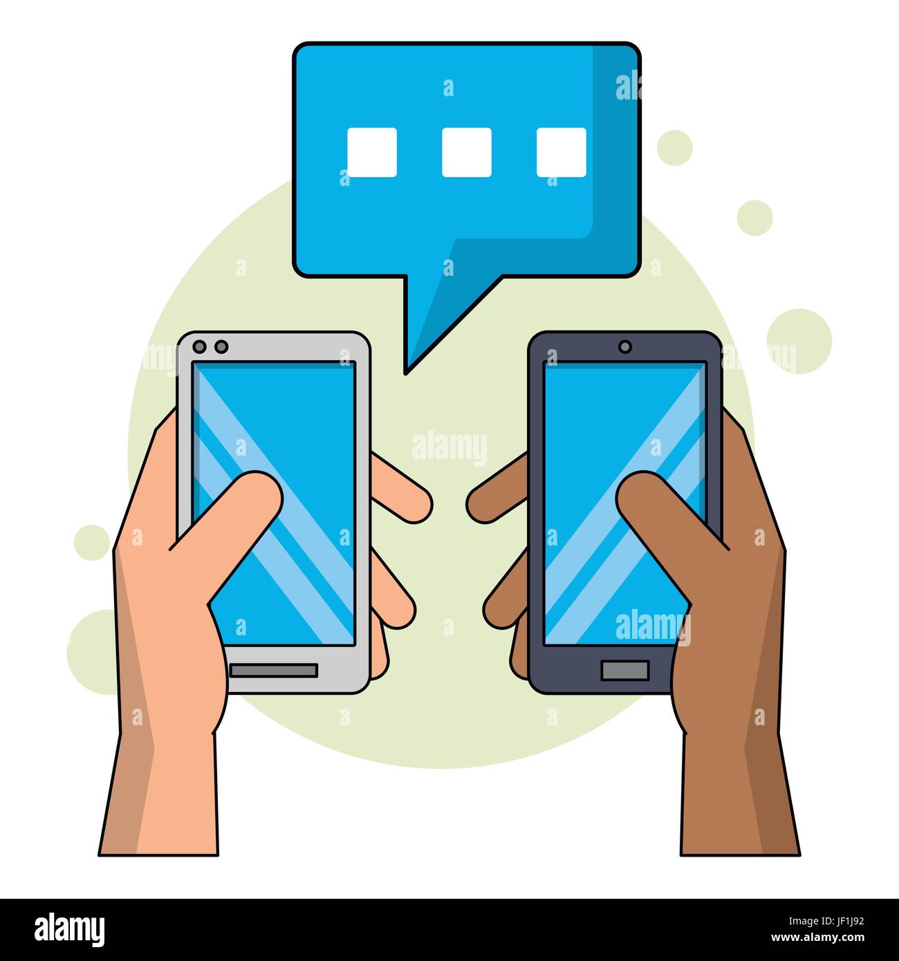 color background with smartphones in text chat Stock Vector Image & Art ...